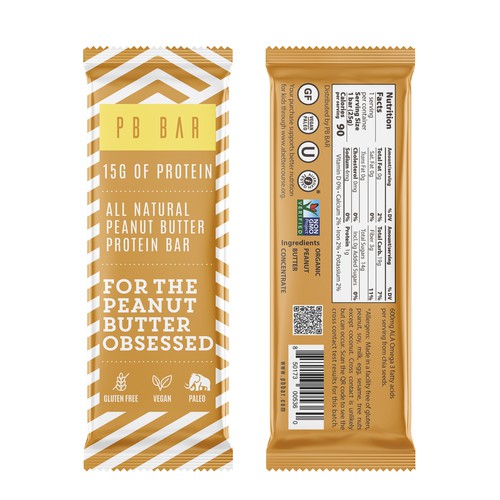 Design the packaging for an all-natural, peanut butter protein bar ...