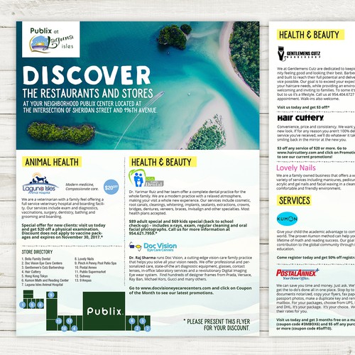 Promotional flyer for stores at shopping center | Postcard, flyer or ...