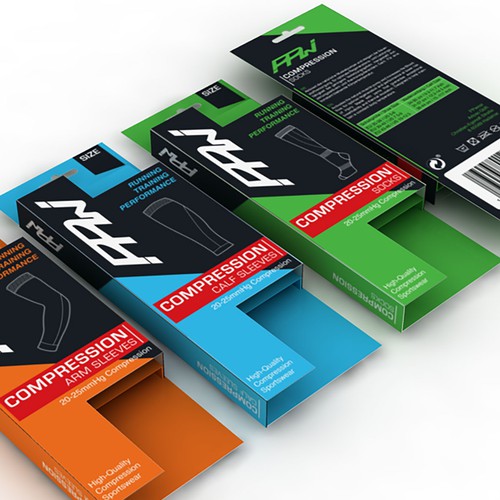 Create a packaging design for a premium Sport Compression Wear brand ...