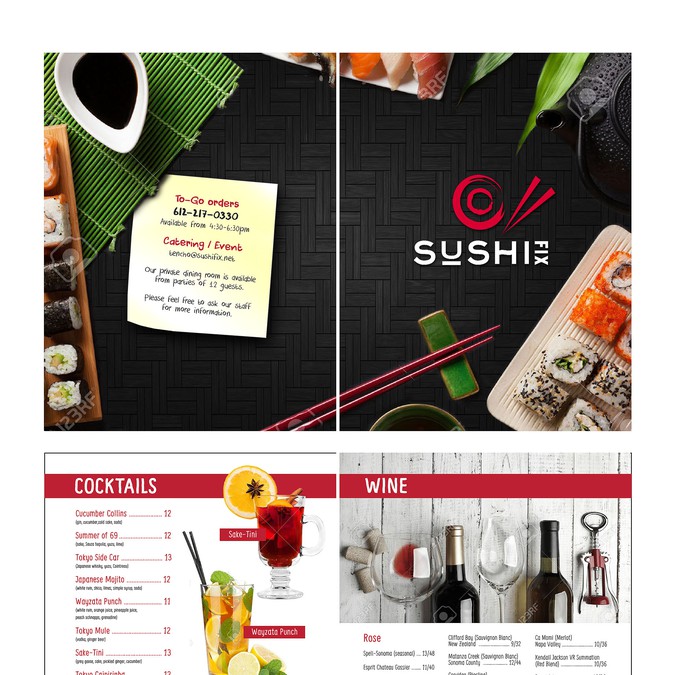 Menu book for an upscale Sushi restaurant in Minnesota | Menu contest