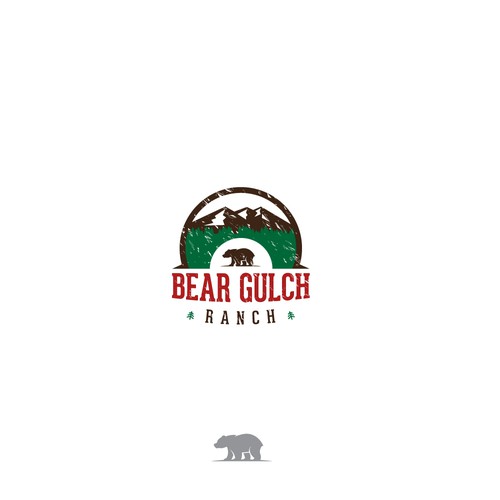 Create an iconic logo for Bear Gulch Ranch, an upscale Colorado ...