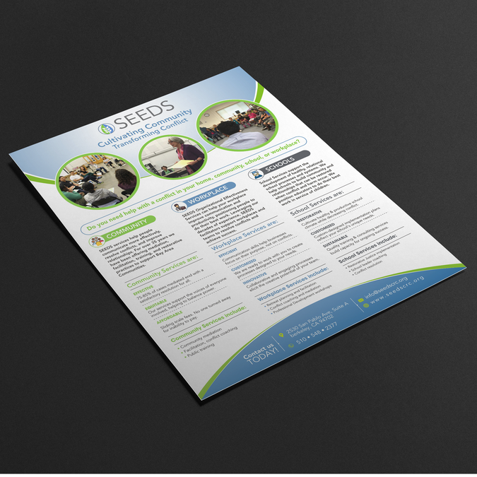 Design a Bilingual 2-Sided Brochure for SEEDS | Brochure contest