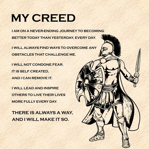 Designs | My Creed - Spartan Warrior | Illustration or graphics contest
