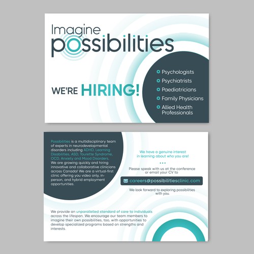 Designs | Design a Postcard to attract job seekers at Conference ...