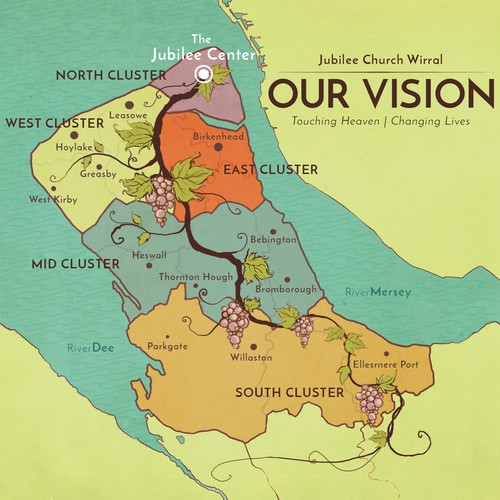 A growing grape vine map illustration | Illustration or graphics contest