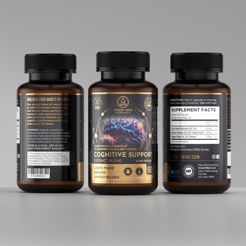Designs | "Vivid Label Design for New Cognitive Support Capsules ...