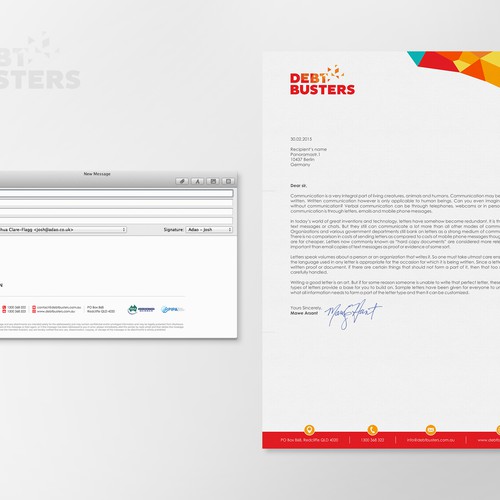 Create a digital letterhead and email signature for our rebranded ...