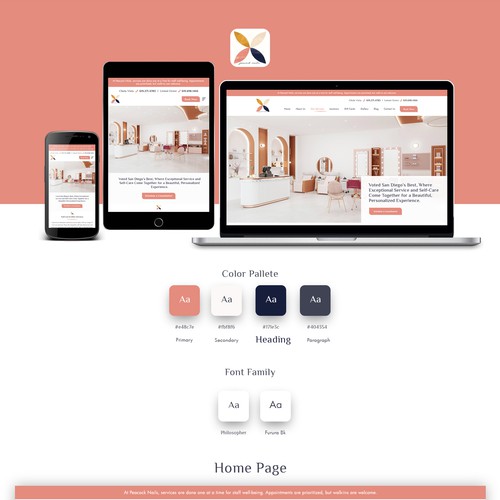 Designs | Peacock Nail Salon Website Redesign: Creating an Inclusive ...