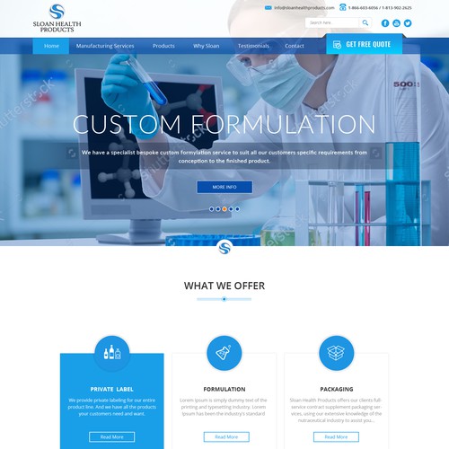 Sloan Health Products Website Redesign | WordPress theme design contest
