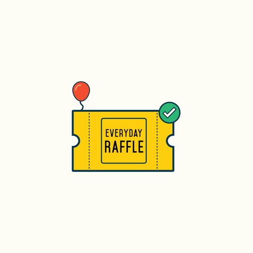 Create a logo for a modern Raffle app, where users can win daily prizes ...