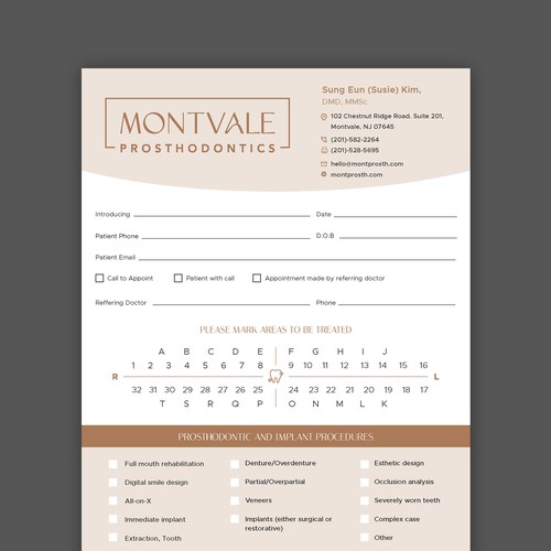 Designs | Design a referral slip for a modern, state-of-the-art dental ...