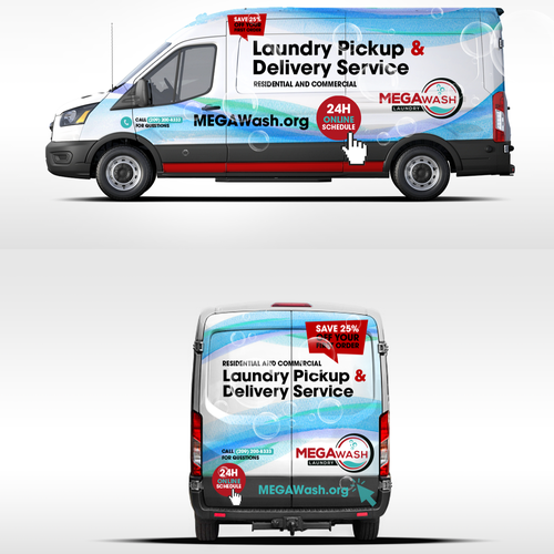 Designs | Design a simple yet eye catching van wrap for a Laundry ...