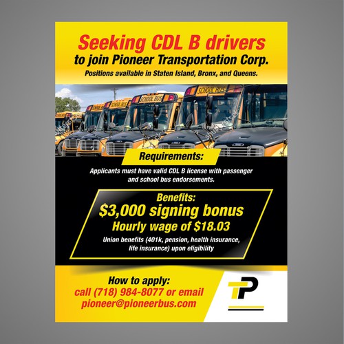 Design a compelling advertisement to hire school bus drivers | Postcard ...