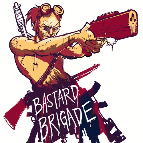 Create a illustraion/graphic nefarious, badass character for "Bastard ...