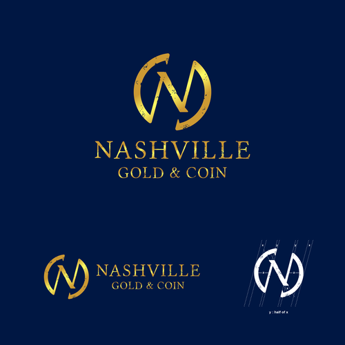 Vintage/stamped logo nashville gold & coin logo design | Logo design ...