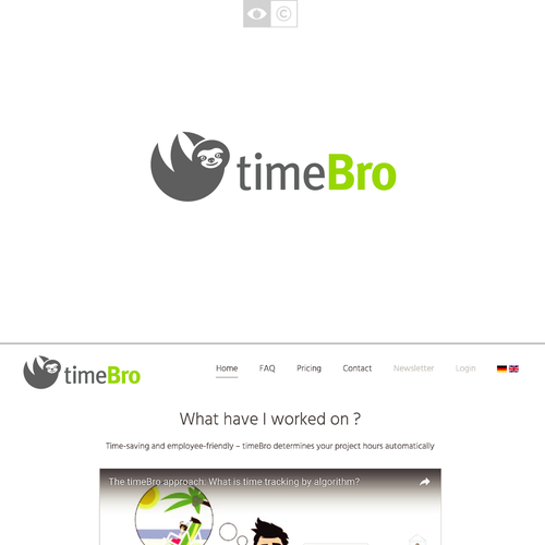 Create a logo for timeBro that involves a sloth | Logo design contest
