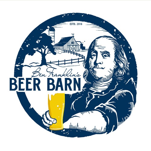 create an "eye catching" logo for Ben Franklin's Beer Barn | Logo ...