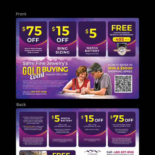 Designs | Plastic Mailing Postcard for Jewelry Store Coupons | Postcard ...