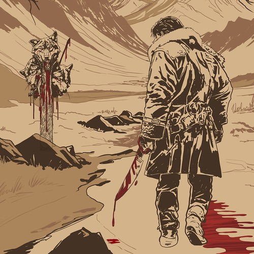 Designs | Black & white book cover of fleeing man in far north Alaska ...