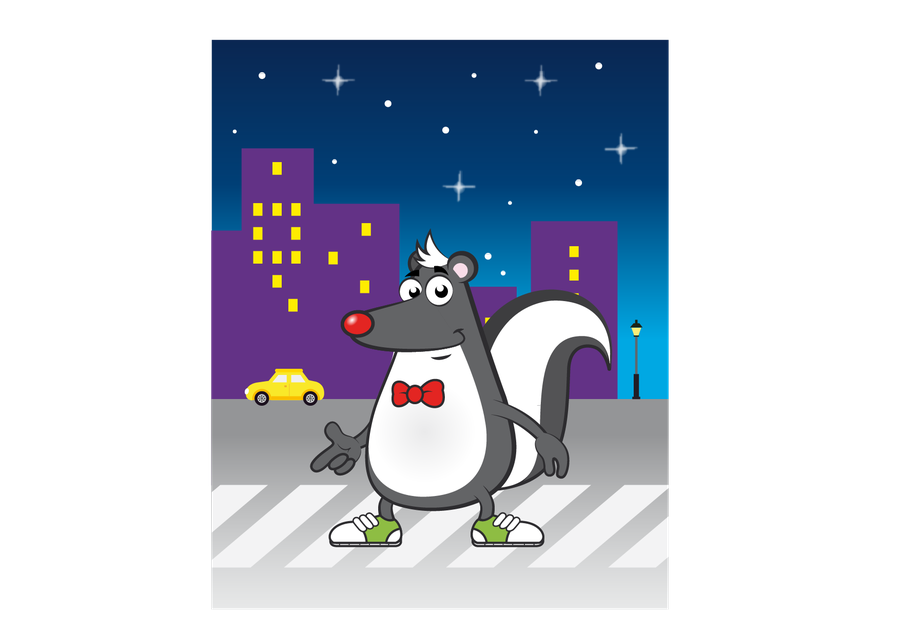 Create a funny and captivating animation for Stinky Skunk game ...