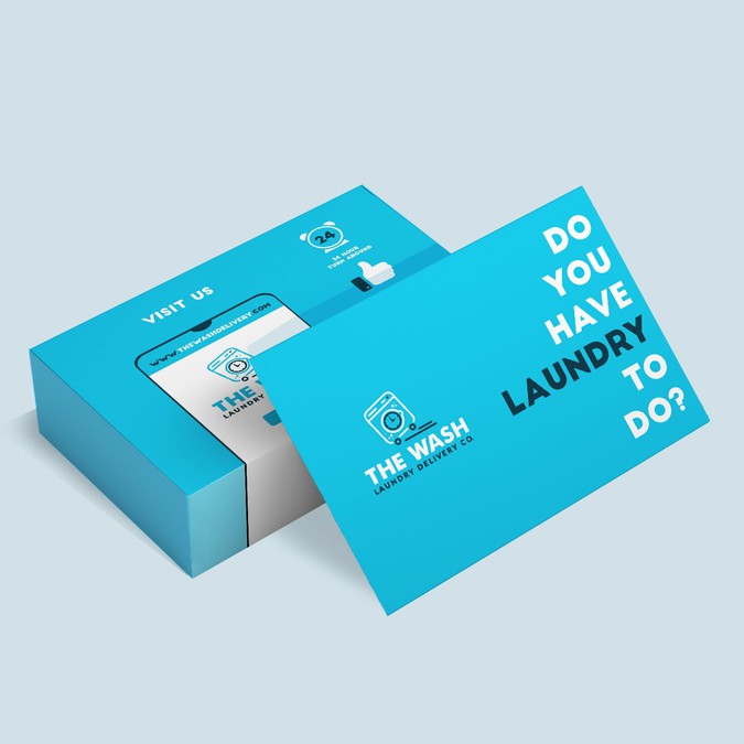 Promotional card for laundry delivery company | Postcard, flyer or ...