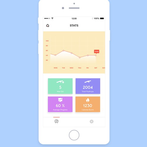 Create a simple, beautiful UI for a Push-Up fitness app | App design ...