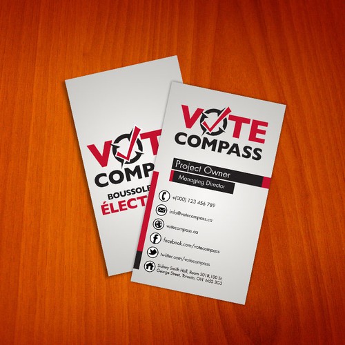 Vote Compass business card design | Stationery contest