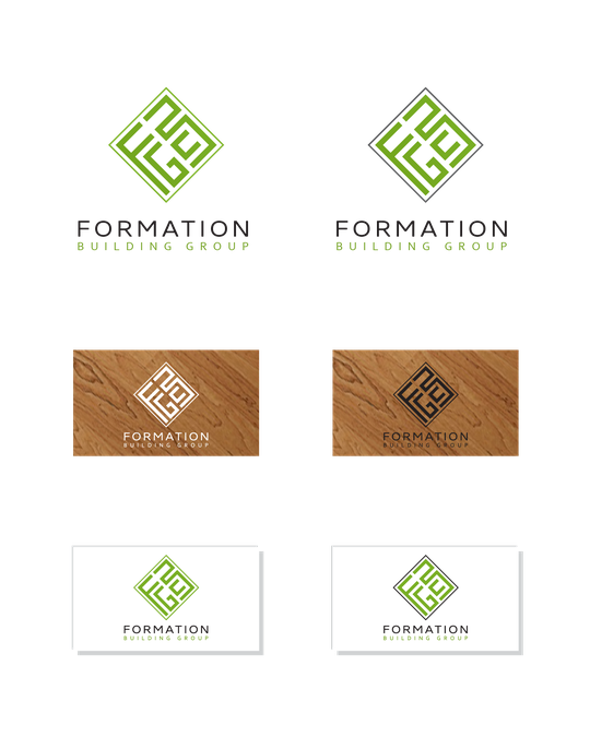 Create a modern hip logo for a Green building company called "Formation ...