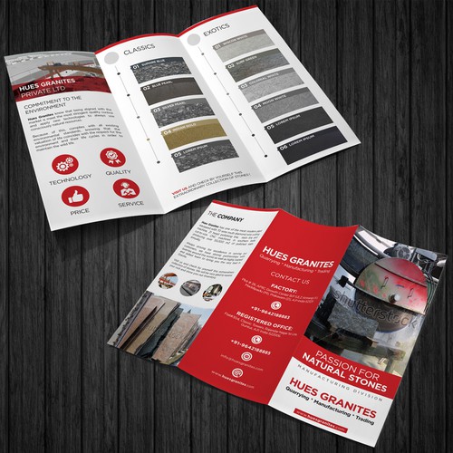 Create a excellent brochure for granite quarrying, manufacturing and ...
