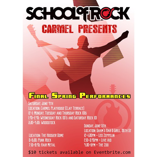 School of Rock Spring Concert Poster | Poster contest