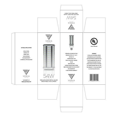 Design a clean LED Lamp Box Design | Product packaging contest