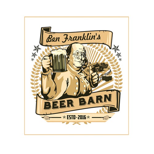 create an "eye catching" logo for Ben Franklin's Beer Barn | Logo ...