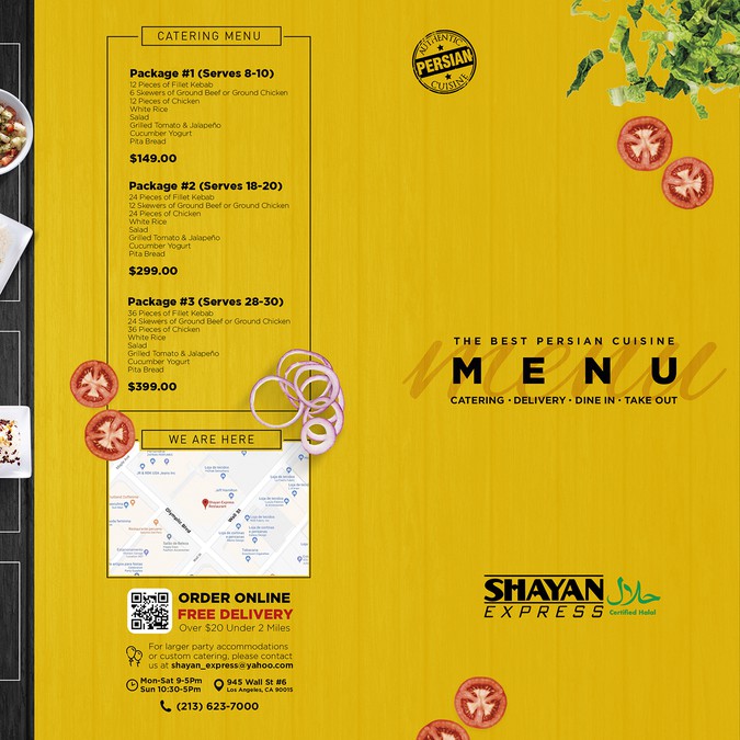 Design a menu for middle eastern restarant | Menu contest