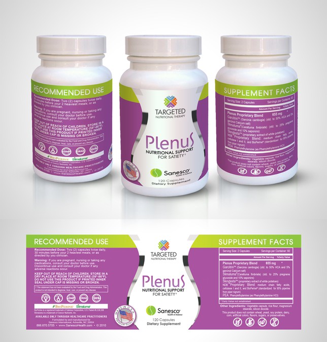 Create a new label for a satiety/hunger control supplement for Sanesco ...