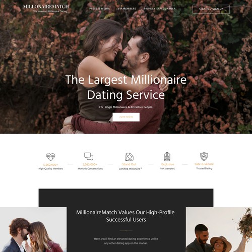 Designs | Need a very luxury design for our dating site homepage | Web ...