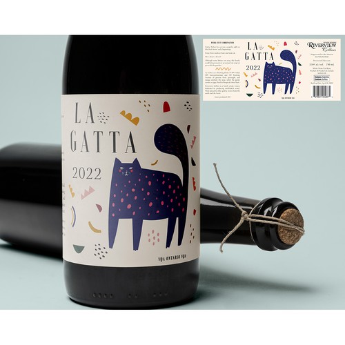 Designs | New fun "cat" wine label for female consumers | Product label ...