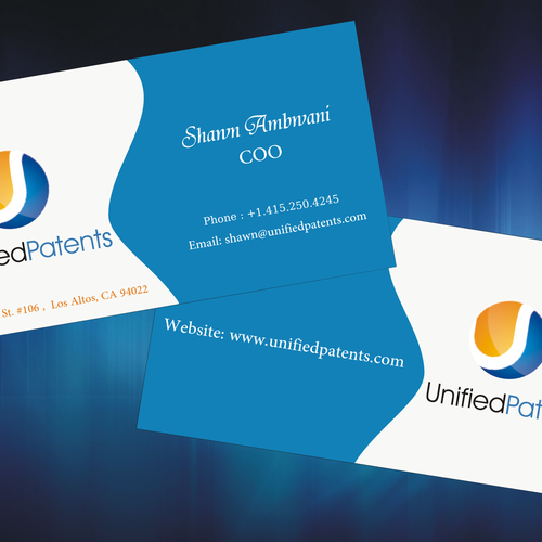 Designs | business card for Unified Patents | Business card contest