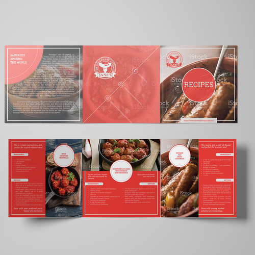 Vibrant Recipe Brochure for Retail Sausage Company | Brochure contest