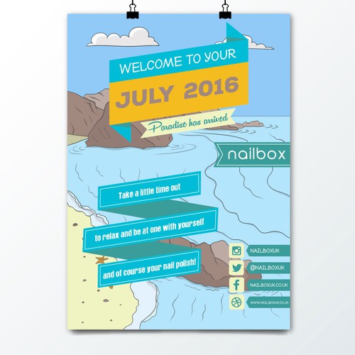 Create an A6 flyer for a monthly subscription box in the beauty niche ...