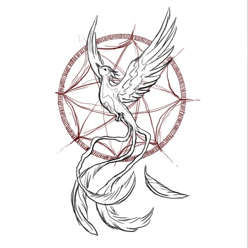 Mockingjay Tattoo Outline