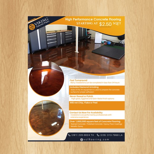 Create a captivating & impactful flyer for concrete flooring - many ...