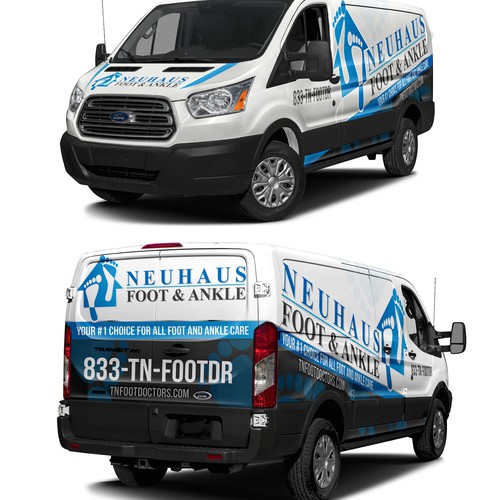 Design a medical response vehicle wrap for an urgent foot and ankle ...