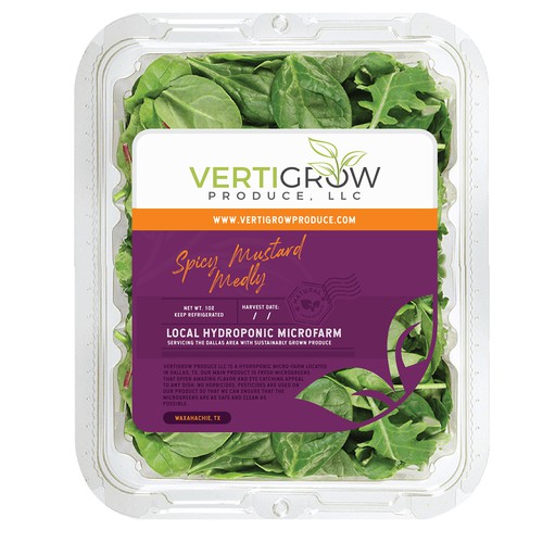 Microgreens - Packaging Label: Small, indoor hydroponic farm in Dallas ...