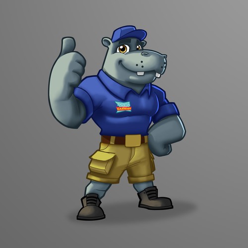 Designs | Hippo Mascot for Express Car Wash | Other art or illustration ...
