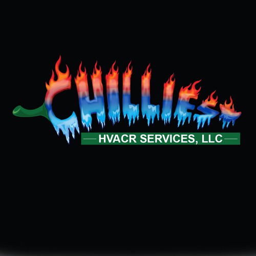 Create an eye catching CHILLIES HVACR logo, my idea is described and ...