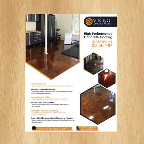 Create a captivating & impactful flyer for concrete flooring - many ...