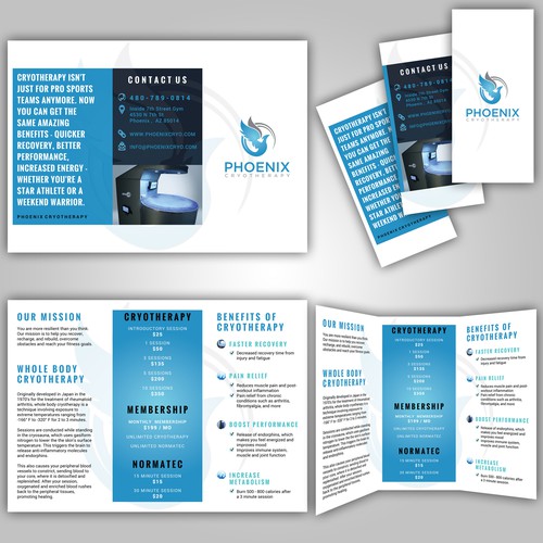 Design a modern brochure for a new cryotherapy center | Brochure contest