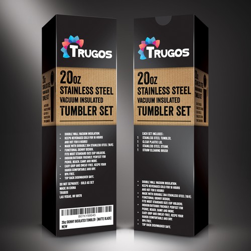 Fun drinkware brand needs a minimalist/modern packaging (box) design ...