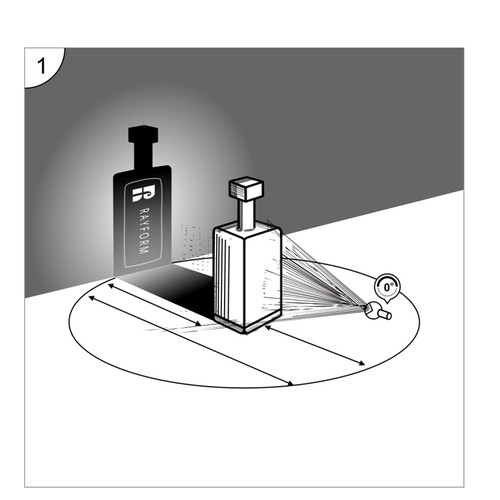 Create line art drawings of bottles/glasses making a caustic effect ...