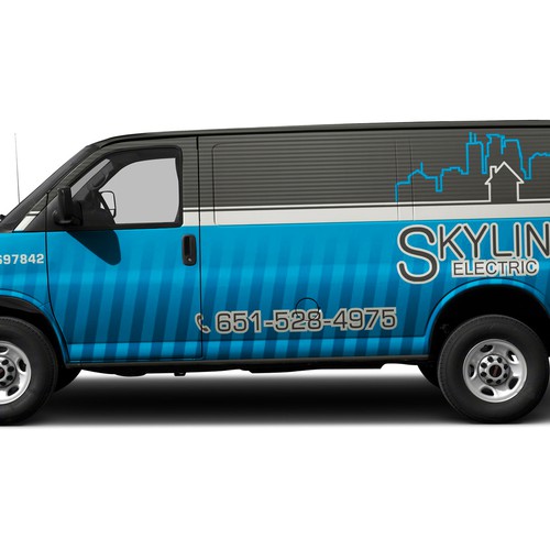 Create a cool simple eye catching fleet of vehicles for an electrical ...